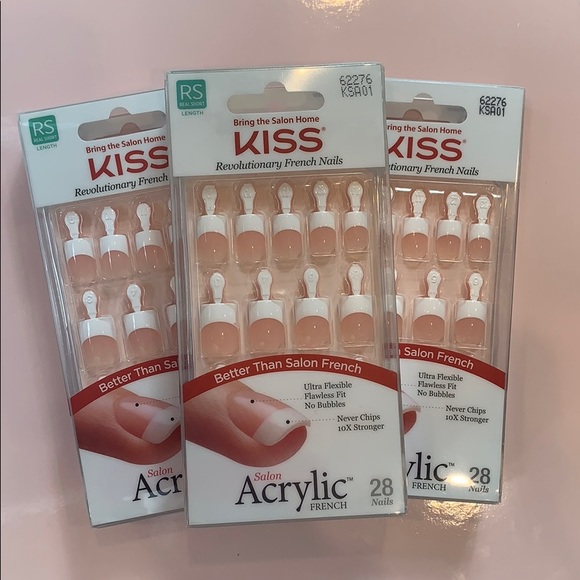 Kiss | Makeup | Kiss Acrylic French Nails Ksa Real Short Square | Poshmark